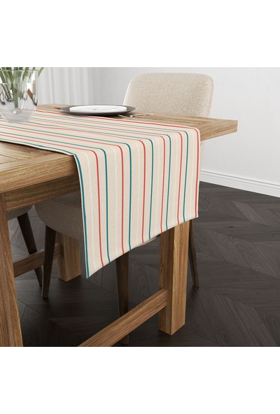 Ysa Home Geometrik Çizgi Desenli Dekoratif Modern Runner