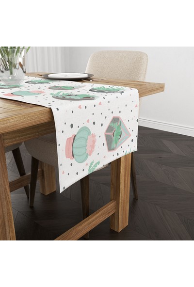 Ysa Home Kaktüs Desenli Dekoratif Modern Runner Ysa Home Kaktüs Desenli Dekoratif Modern Runner