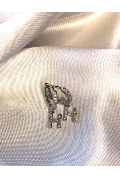 Ireps Atelier Zirkon Taşlı Harf Küpe H Harfi