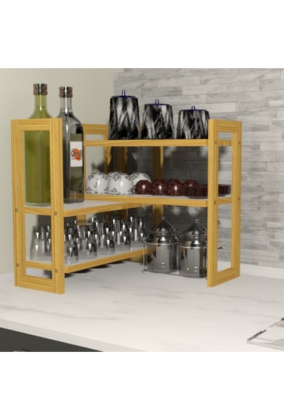 Fokai Wood Corner - Tezgah Üstü Köşe Rafı