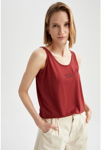 Defacto Slogan Baskılı Askılı Relax Fit Atlet U3420AZ21SM Defacto Slogan Baskılı Askılı Relax Fit Atlet U3420AZ21SM