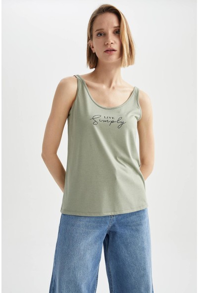 Defacto Slogan Baskılı Askılı Relax Fit Atlet U3415AZ21SM Defacto Slogan Baskılı Askılı Relax Fit Atlet U3415AZ21SM