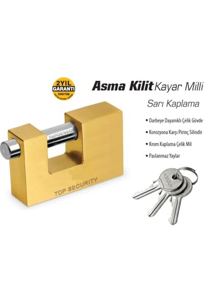 Tudor 70 mm Kayar Milli Asma Kilit Tudor 70 mm Kayar Milli Asma Kilit