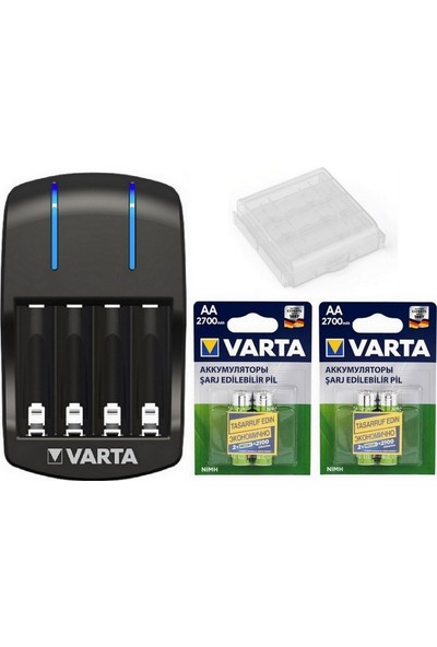 Varta Plug Şarj Cihazı 4*2700 Aa Şarjlı Pil + Pil Kutusu Varta Plug Şarj Cihazı 4*2700 Aa Şarjlı Pil + Pil Kutusu