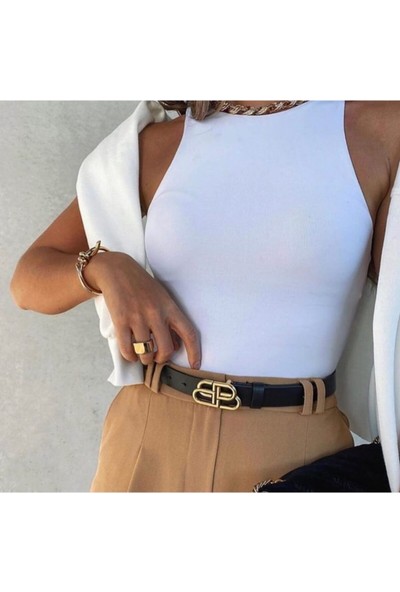 Bellavino Kadın Siyah Gold Tokalı Kemer R329S Bellavino Kadın Siyah Gold Tokalı Kemer R329S