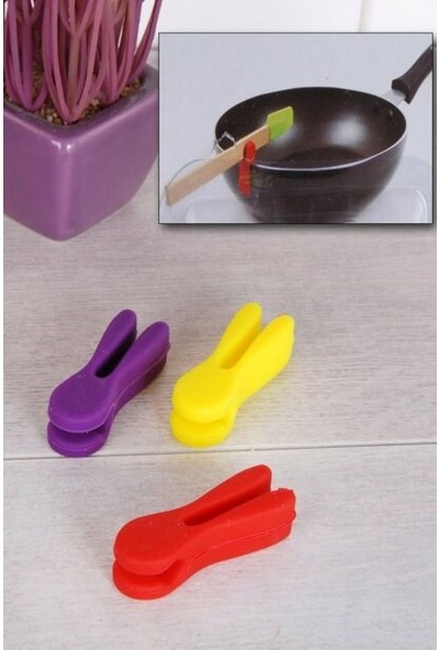 Heticaret 3'lü Tencere ve Tava Kenarı Kaşık ve Spatula Tutacağı Silikon Heticaret 3'lü Tencere ve Tava Kenarı Kaşık ve Spatula Tutacağı Silikon