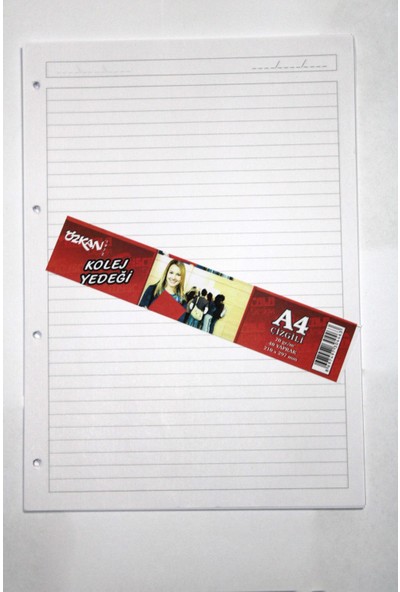 Özkan A4 Kolej Yedeği Çizgili Kağıt 40 Yaprak