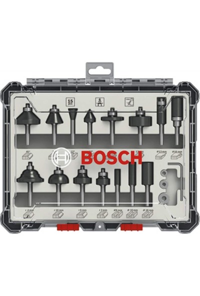 Bosch Freze Seti 15 Parça Karışık 6 mm (Pro) 2607017471 Bosch Freze Seti 15 Parça Karışık 6 mm (Pro) 2607017471
