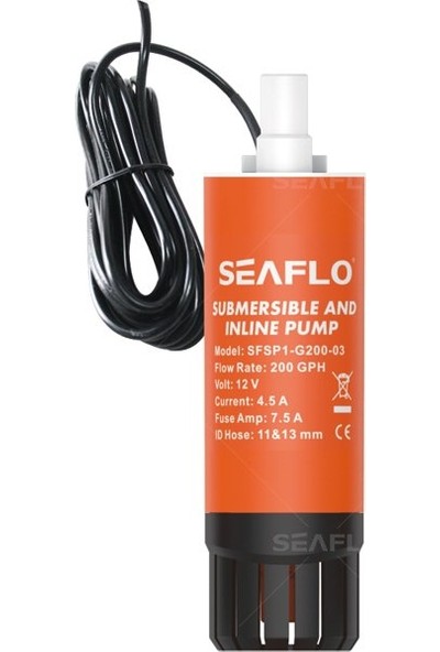 Seaflo SR09517 Sintine Dalgıç Pompa 12 Volt 200 Gph 37.7mm Dış Çap Seaflo SR09517 Sintine Dalgıç Pompa 12 Volt 200 Gph 37.7mm Dış Çap