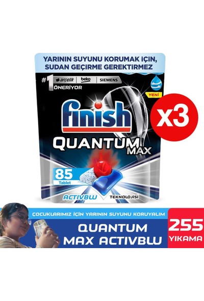 Finish Quantum Max X3 Bulaşık Makinesi Deterjanı 85 Kapsül Finish Quantum Max X3 Bulaşık Makinesi Deterjanı 85 Kapsül