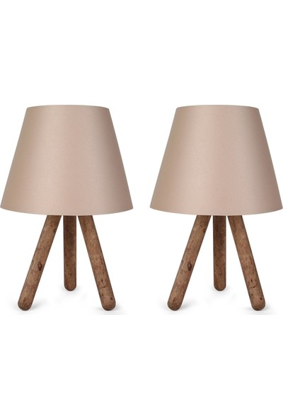 Art&Gift North Home Ahşap Ayaklı Abajur Pvc Başlık 2 ' Li Fırsat Ürünü Art&Gift North Home Ahşap Ayaklı Abajur Pvc Başlık 2 ' Li Fırsat Ürünü