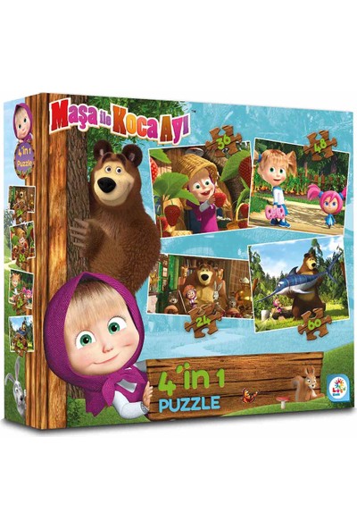 Laço Games 48 + 36 + 24 + 60 Parça Puzzle: Maşa Ile Koca Ayı Laço Games 48 + 36 + 24 + 60 Parça Puzzle: Maşa Ile Koca Ayı