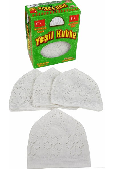 İhvan Namaz Takkesi Dantel Krem (DÜZINESI)-8111