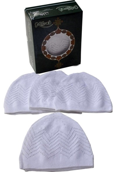 İhvan Namaz Takkesi Dantel Beyaz (DÜZINESI)-8111