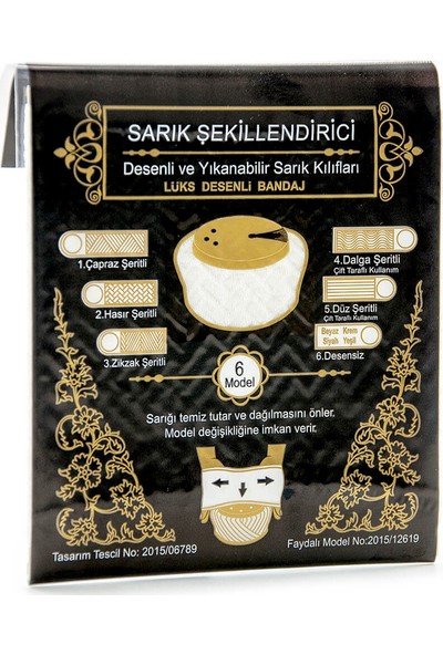 İhvan Sarık Kılıfı - Çapraz Şeritli - Sarık Şekillendirici Kılıf