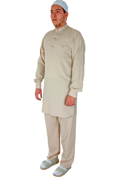 İhvan Hac ve Umre Kıyafeti - Afgan Takımı - Krem - 2416 İhvan Hac ve Umre Kıyafeti - Afgan Takımı - Krem - 2416