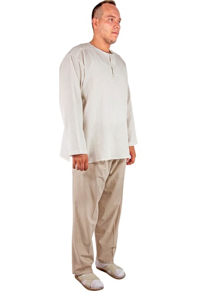 İhvan Hac ve Umre Kıyafeti - Ikili Takım Krem Renk