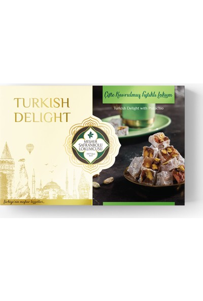 Meşhur Safranbolu Lokumcusu Çifte Kavrulmuş Fıstıklı Lokum 400 gr