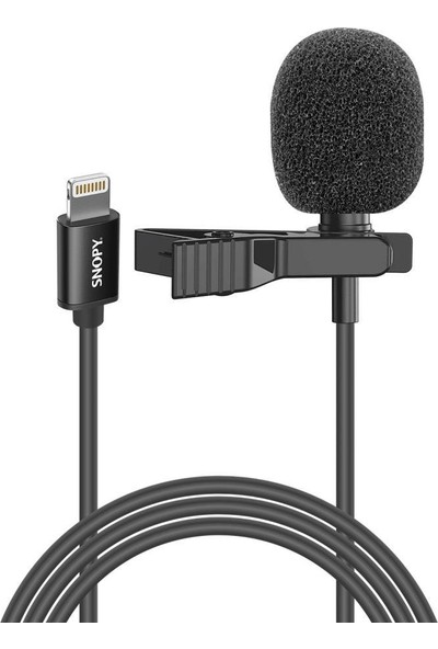 Snopy SN-M30 Siyah Lightning Akıllı Telefon, Tik-Tok ve Youtuber Yaka Mikrofonu Snopy SN-M30 Siyah Lightning Akıllı Telefon, Tik-Tok ve Youtuber Yaka Mikrofonu