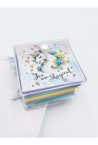 Vuki Unicorn Rengarenk Küp Bloknot