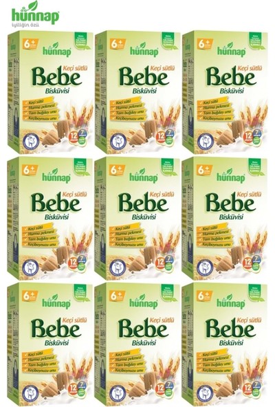 Hünnap Bebe Bisküvisi Keçi Sütlü 400 gr 9'lu Set (Toplam 3600 gr)