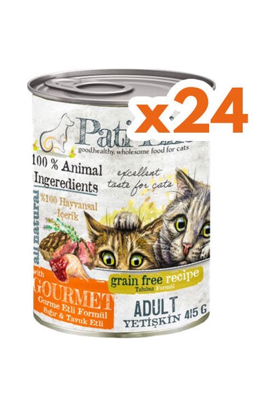 Pati Life Tahılsız Gurme Kedi Konservesi 415 Gr 24'lü