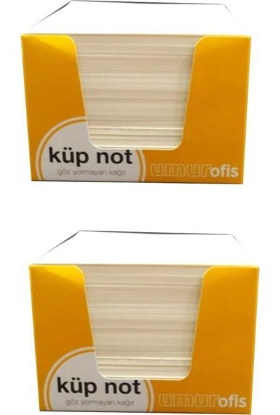 Umur Küp Bloknot Göz Yormayan Kağıt 8 x 8 x 6 cm 2'li Umur Küp Bloknot Göz Yormayan Kağıt 8 x 8 x 6 cm 2'li