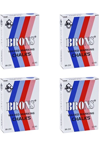 Brons BR-254 Tebeşir 12'li Kutu Mavi 4 Adet