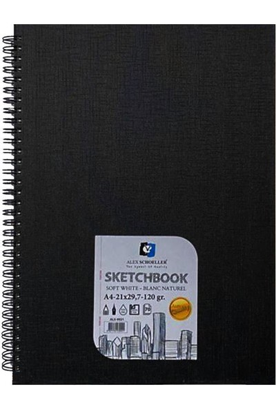 Alex Schoeller A4 120 gr 70 Yaprak Spiralli Eskiz Defteri ALX-9921