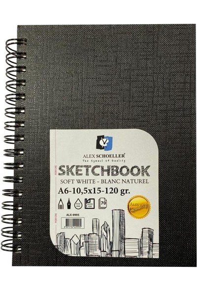Alex Schoeller A6 70 Yaprak 120 gr Spiralli Eskiz Defteri ALX-9995