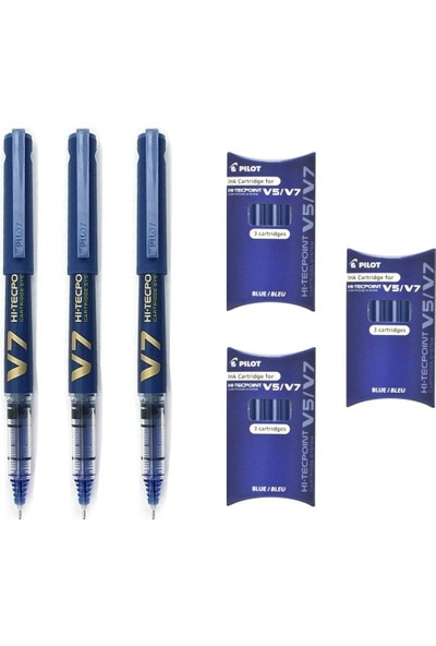 Pilot V7 Kartuşlu Hı-Tecpoint 0 7 mm Kalem Mavi + Pilot V7 Kartuşu 3'lü Pilot V7 Kartuşlu Hı-Tecpoint 0 7 mm Kalem Mavi + Pilot V7 Kartuşu 3'lü
