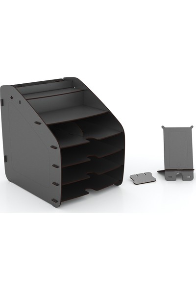 Homedora Fx Large Markus A4 Evrak Rafı Masaüstü Organizer Siyah
