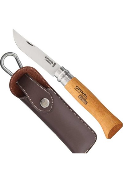 Opinel 8 No Deri Kılıflı Karbon Çelik Çakı (Özel Kutulu)