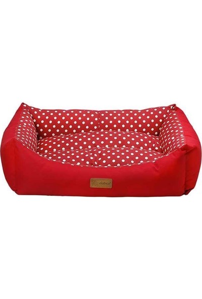 Dubex Tarte Puantiyeli Köpek Yatagi 78X60X22CM (Kirmizi) [l]
