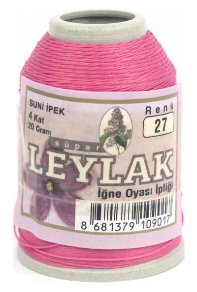 Leylak 20 Gr. Suni Ipek (4 Kat Iğne Oyası Ipliği) 0027 Leylak 20 Gr. Suni Ipek (4 Kat Iğne Oyası Ipliği) 0027