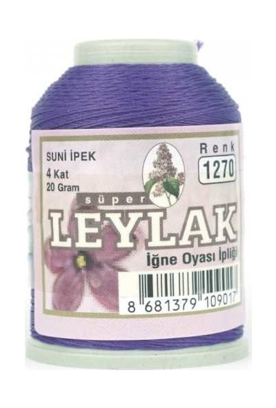 Leylak 20 Gr. Suni Ipek (4 Kat Iğne Oyası Ipliği) 1270 Leylak 20 Gr. Suni Ipek (4 Kat Iğne Oyası Ipliği) 1270