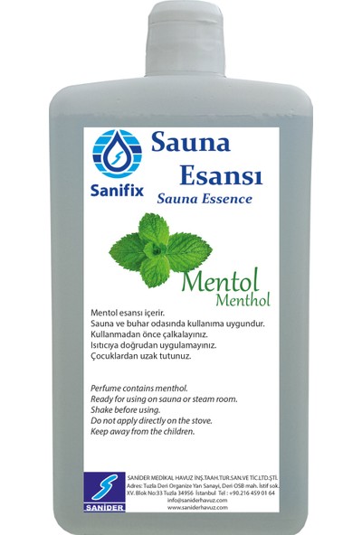 Sanifix Sauna Esansı Mentol 1 Lt Sanifix Sauna Esansı Mentol 1 Lt