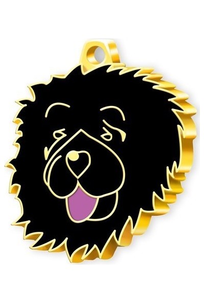 Dali's Altın Kaplama Çin Aslanı Köpek Künyesi