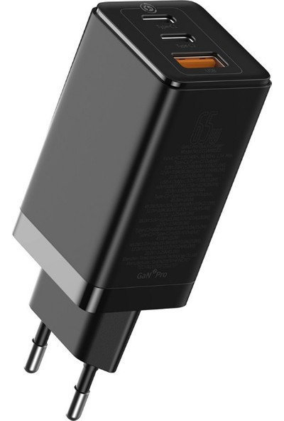 Baseus Gan2 Pro 65W Hızlı Şarj Aleti + Type-C Şarj Kablosu 1m Macbook Pro Şarj Aleti
