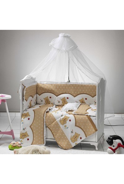 Babyfun 60 x 120 Beşik Örtüsü Bebek Uyku Seti / Kahverengi Babyfun 60 x 120 Beşik Örtüsü Bebek Uyku Seti / Kahverengi