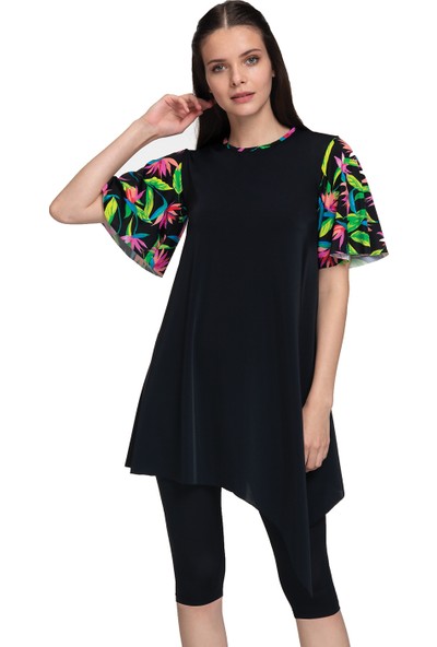 Dagi Siyah Yarım Kollu Taytlı Mayo