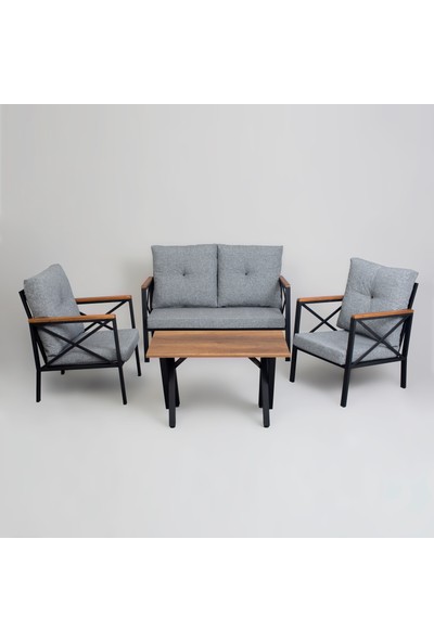 Carino Oturma Grubu Bahçe Takımı Balkon Takımı Masa Sandalye Renk Gri