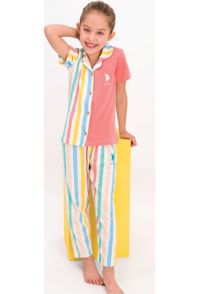 U.s. Polo Assn. Kız Garson Gömlek Pijama Takımı US875-G 21Y U.s. Polo Assn. Kız Garson Gömlek Pijama Takımı US875-G 21Y