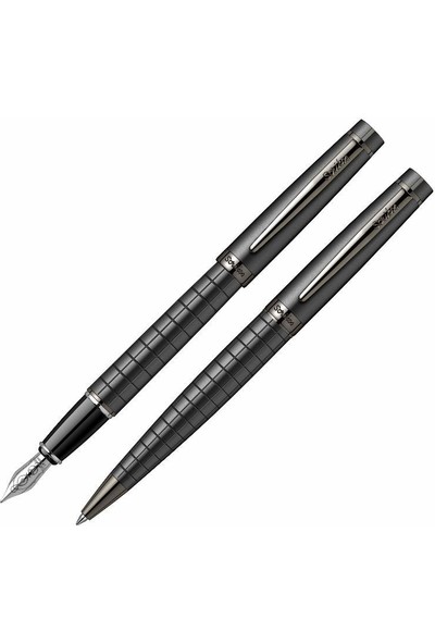 Scrikks isminize özel 38 Dolma Kalem + Tükenmez Kalem Mat Siyah set