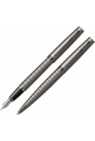 Scrikss isminize özel 38 Dolmakalem+Tükenmez Karbon Gri Set