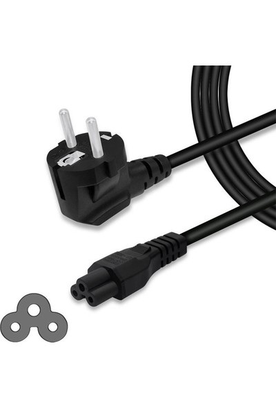 Moonkip Laptop 3lü 3 Gözlü Adaptör Kablosu - Yonca Power Kablosu