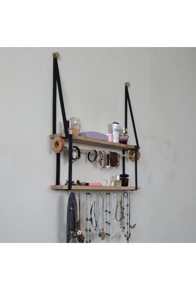 Fokai Wood Iki Katlı Takı Rafı Askısı