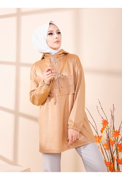 Tofisa Kapüşonlu Sweatshirt Vizon