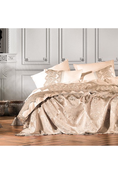 Zebra Casa Camelia Bej Çift Kişilik Nevresim Pike Seti