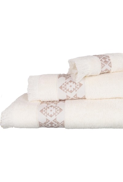 Ecocotton Green Black Hereke Krem Havlu Seti Ecocotton Green Black Hereke Krem Havlu Seti